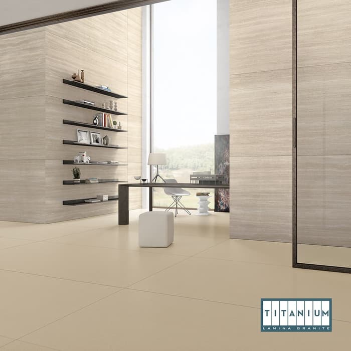 Homogenous Tile Titanium Travertino Beige Glossy 120x240
