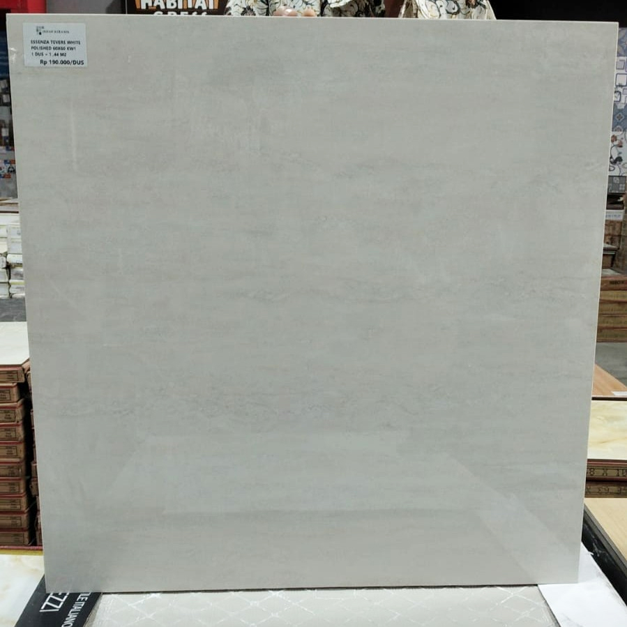 Homogenous Tile Essenza Tevere White Glossy 60x60