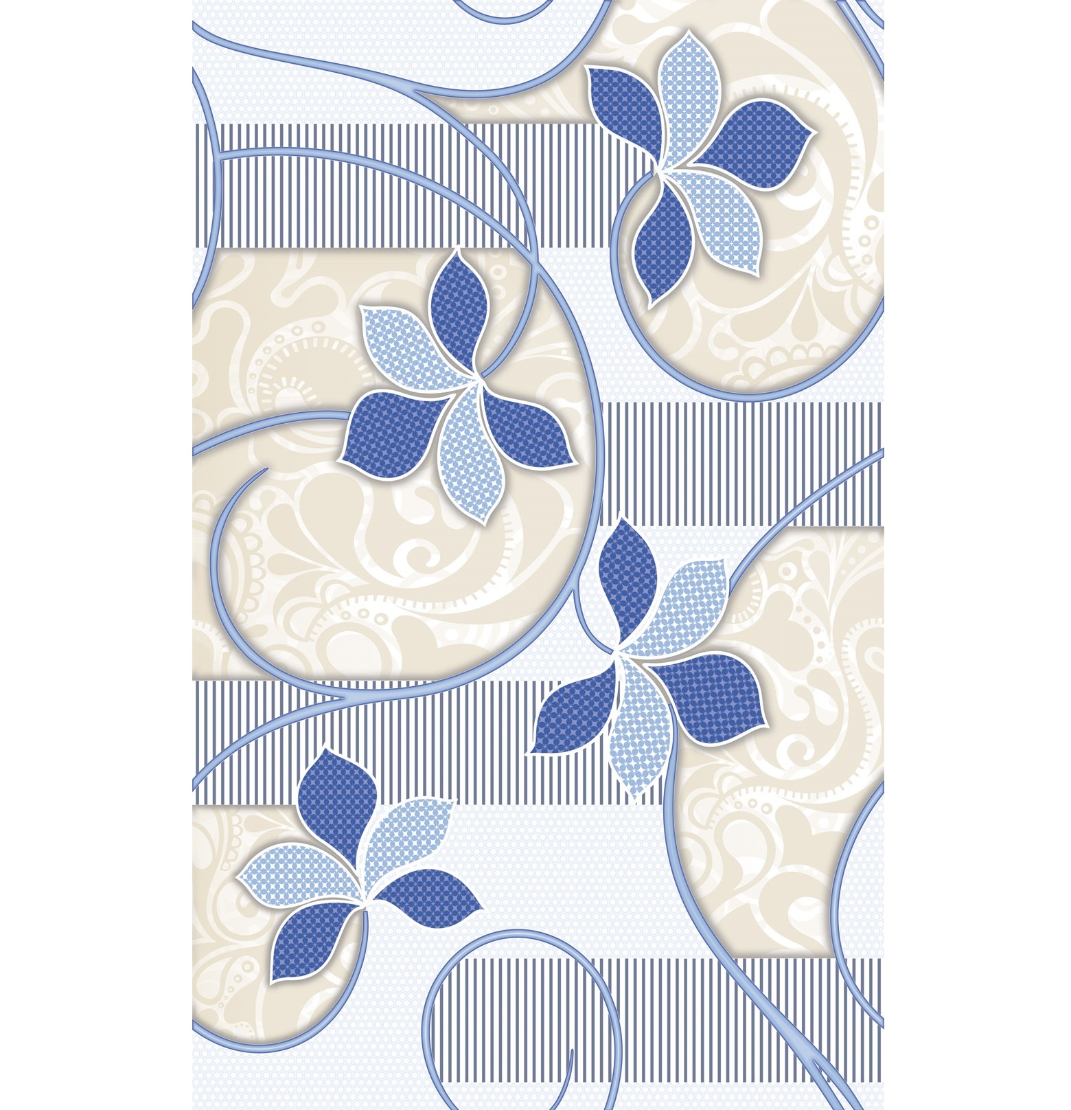 Keramik Dinding Paris Blossom Blue 25x40