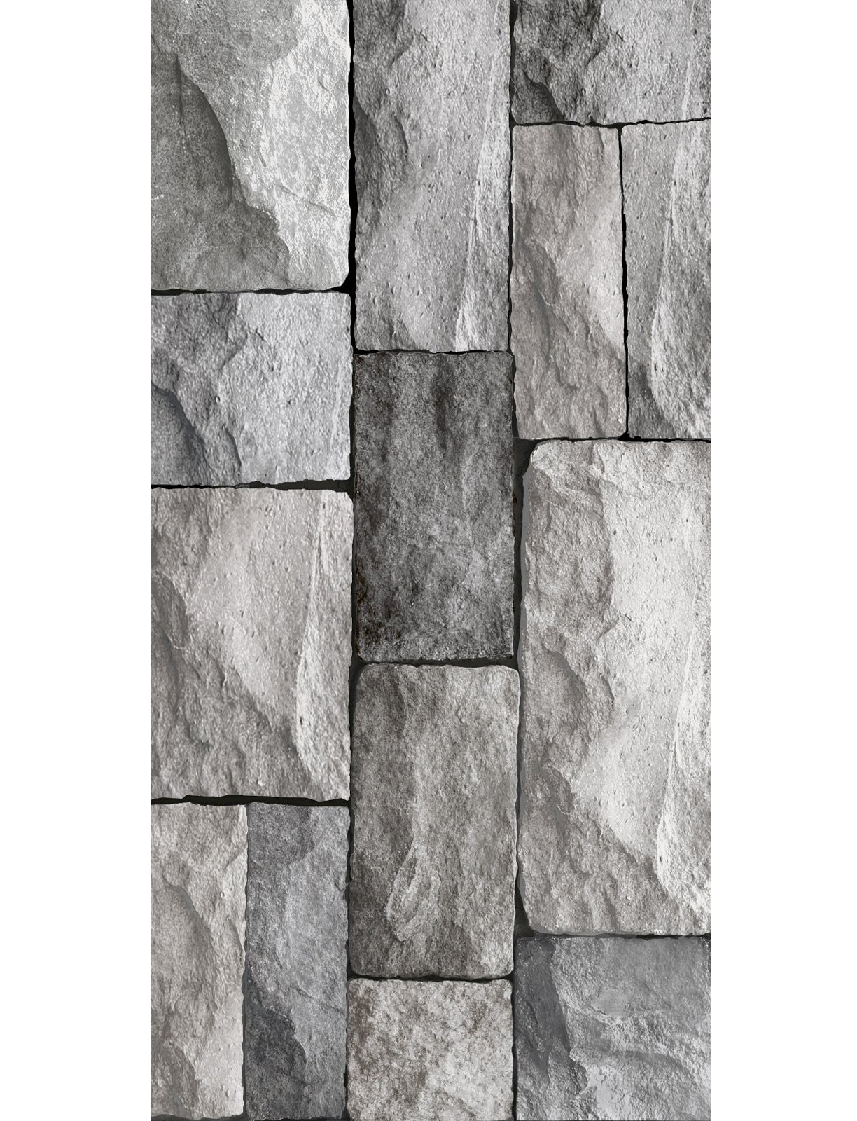 Keramik Dinding Asia Tile Genoa Grey Embossed 20x40