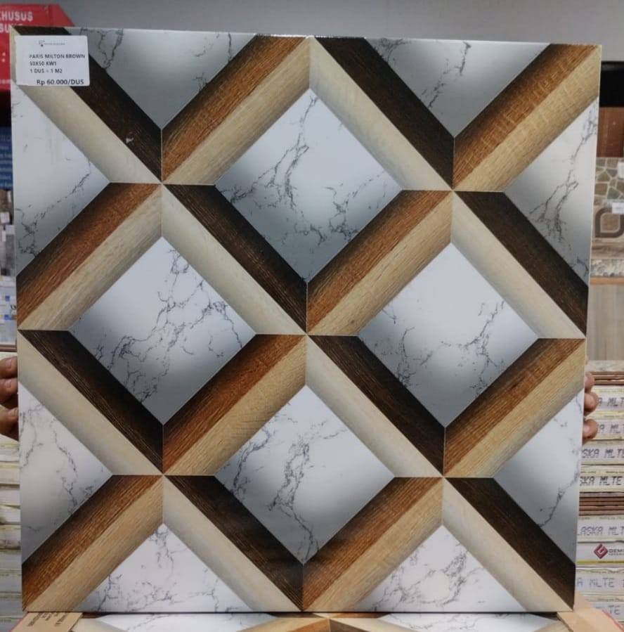 Keramik Lantai Paris Milton Brown 50x50