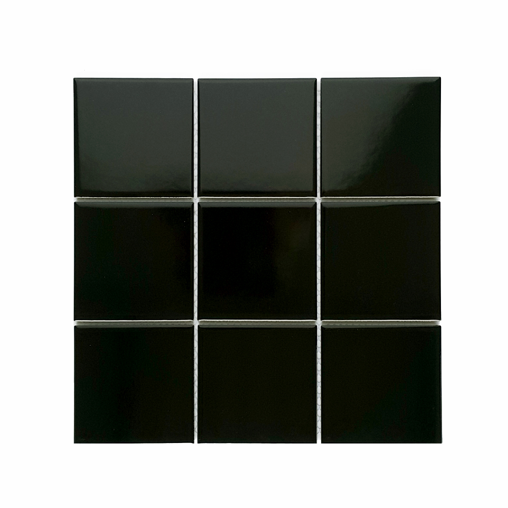 Mosaic MOZZA TILE Square Glossy Black 97x97mm (300x300mm)